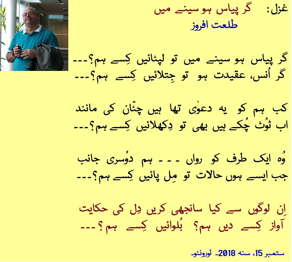 Dareechah-e-Nigaarish - Talat Afroze: Urdu Ghazals